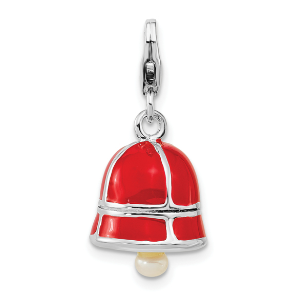 Tiley & Bells | Jewelry | Ss Rh Fw Cultured Pearl Red Enamel Bell With ...